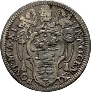 Italian Silver Giulio "Innocent XI" 1683-1689 KM# 432 | coinscatalog.NET