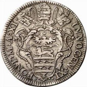 Italian Silver Giulio "Innocent XI" 1686 KM# 478 | coinscatalog.NET