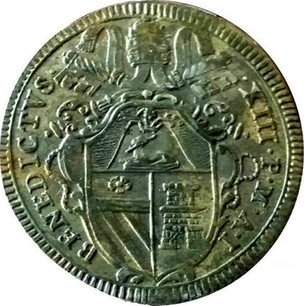 Italian Silver Giulio "Benedict XIII" 1724 KM# 798 | coinscatalog.NET