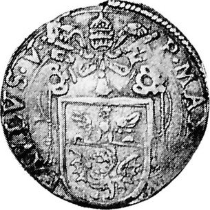 Italian Silver Giulio "Paul V" 1606-1614 KM# 40 | coinscatalog.NET