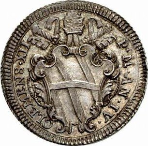 Italian Silver Giulio "Clement XII" 1734-1736 KM# 850 | coinscatalog.NET