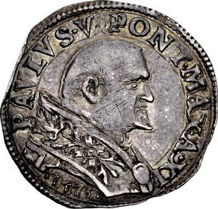 Italian Silver Grosso "Paul V" 1615 KM# 74 | coinscatalog.NET