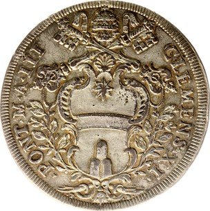 Italian Silver Piastra "Clement XI" 1703 KM# 667 | coinscatalog.NET