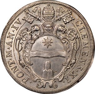 Italian Silver Piastra "Clement XI" 1704 KM# 671 | coinscatalog.NET