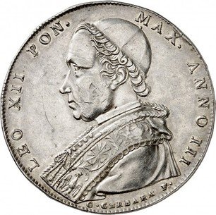 Italian Silver Scudo "LEO XII" 1825-1826 KM# 1297.1 | coinscatalog.NET