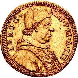 Italian Gold Scudo D'oro "Innocent XIII" 1723 KM# 792 | coinscatalog.NET