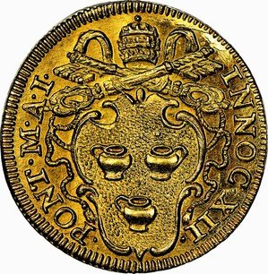 Italian 1/10 Oz Gold Scudo D'oro "Innocent XII" 1691 KM# A544 ...