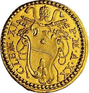 Italian Gold Scudo D'oro "Clement XI" 1720 KM# 775 | coinscatalog.NET