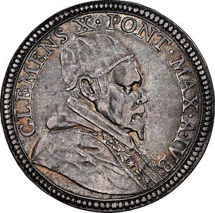 Italian Silver Testone "Clemente X" 1675 KM# 365 | coinscatalog.NET