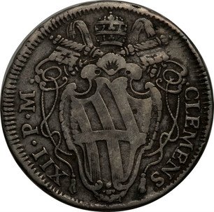 Italian Silver Testone "Clement XII" 1735 KM# 862 | coinscatalog.NET
