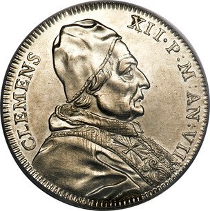 Italian Silver Testone "Clement XII" 1736 KM# 875 | coinscatalog.NET