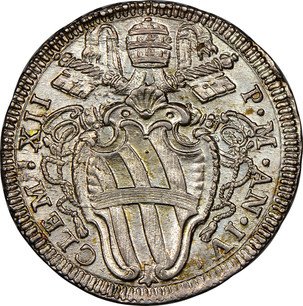 Italian Silver Testone "Clement XII" 1733-1734 KM# 845 | coinscatalog.NET