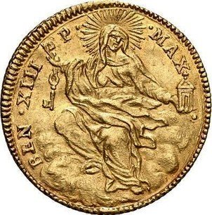 Italian 1/10 Oz Gold Zecchino "Benedict XIII" 1729 KM# 820 ...