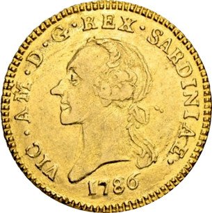 Italian Gold 1/2 Doppia "Vittorio Amedeo III" 1786-1796 KM# 85 ...