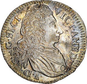 Italian Silver 3 Tari "Vittorio Amedeo II" 1713 KM# 89 | coinscatalog.NET