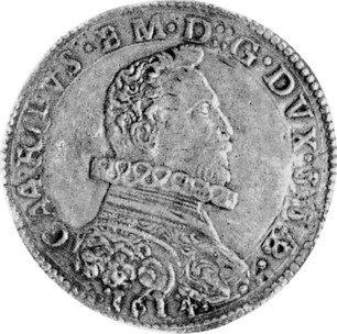 Italian Silver 9 Fiorini "Carlo Emanuele I" 1614-1618 KM# 53 ...
