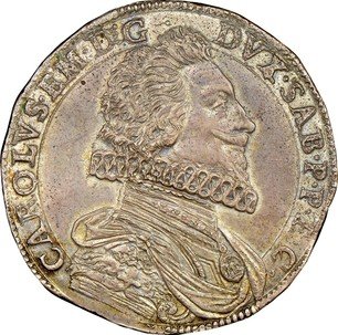 Italian Silver 9 Fiorini "Carlo Emanuele I" 1629 KM# 109 | coinscatalog.NET