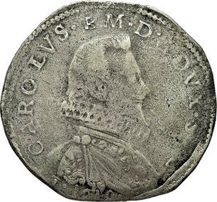 Italian Silver 9 Fiorini "Carlo Emanuele I. Savoy" 1609-1629 KM# 33.1 ...