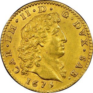 Italian Gold Doppia "Carlo Emanuele II" 1675 KM# 295 | coinscatalog.NET
