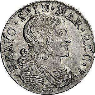 Italian Silver Luigino "Napoleone Spinola" 1668-1669 KM# 10 ...