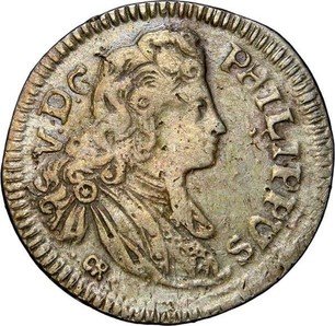 Italian Silver Tari "Filippo V" 1707-1708 KM# 78 | coinscatalog.NET