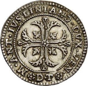 Italian Silver 1/2 Scudo "Marcantonio Giustinian" 1684 KM# 380 ...
