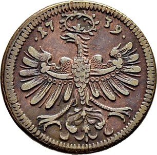 Italian 1/2 Soldo (Mezzo Soldo) "Carlo VI" 1739 KM# 1 | coinscatalog.NET