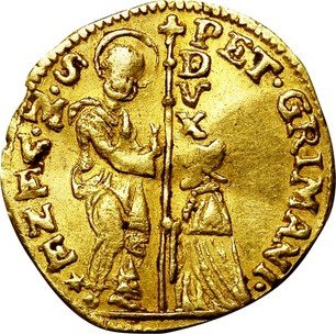 Italian Gold 1/2 Zecchino "Pietro Grimani" 1741-1752 KM# 586 ...