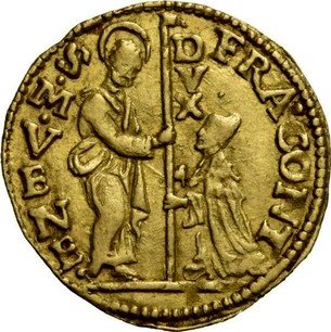 Italian Gold 1/2 Zecchino "Christ in Beaded Ellipse. Francesco ...