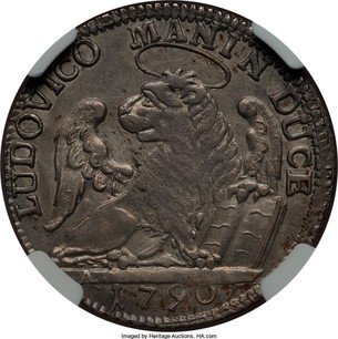 Italian Silver 1/4 Tallero "Allegorical Female Bust of Republic" 1790 ...