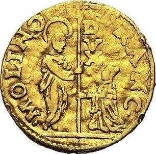 Italian Gold 1/4 Zecchino "Francesco Molin" 1646-1655 KM# 210 ...