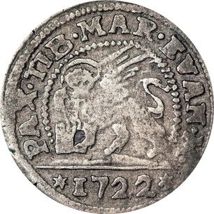 Italian Silver 5 Soldo "Lion of St. Mark. Venice" 1722 KM# 500 ...