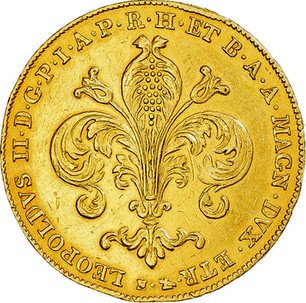 Italian Gold 80 Fiorini "Leopold II" 1827-1828 C# 78 | coinscatalog.NET
