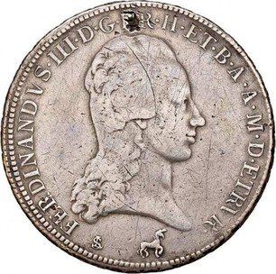 Italian Silver Francescone "Ferdinando III" 1791-1801 C# 37 ...