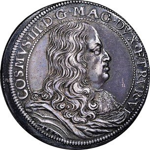 Italian Silver Piastre "Cosimo III" 1680 DAV# 4211 | coinscatalog.NET