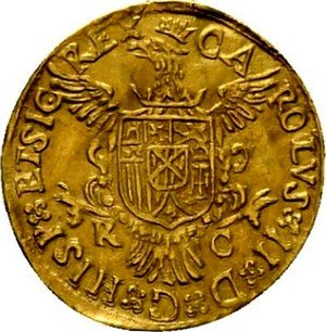 Italian Gold Scudo D'oro "Carlo II" 1697 KM# 68 | coinscatalog.NET