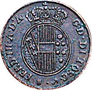 Italian Soldo "Ferdinando III" 1822-1823 C# 54 | coinscatalog.NET