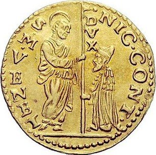 Italian Gold Zecchino "Christ in Beaded Ellipse. Nicolo Contarini" 1630 ...