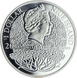 Niuean Silver 1 Dollar "August" 2013 | coinscatalog.NET