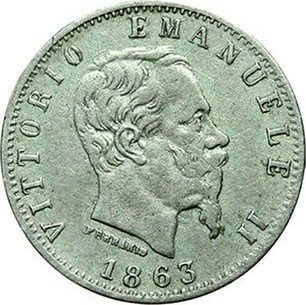 Italian Silver 20 Centesimi "Vittorio Emanuele II" 1863-1867 KM# 13.2 ...