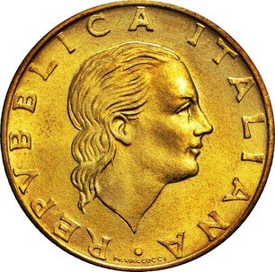 Italian 200 Lira "70th Anniversary of Military Aviation" 1993 KM# 155 ...