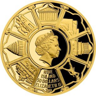 Niuean Gold 50 Dollars "The Statue of Zeus" 2022 | coinscatalog.NET