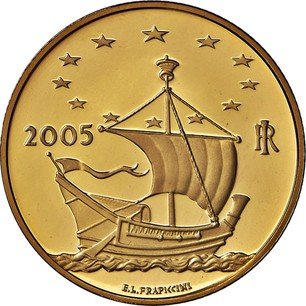 Italian Gold 50 Euro "France. Edgar Degas" 2005 KM# 273 | coinscatalog.NET