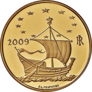 Italian Gold 50 Euro "Arts in Europe - Sagrada Familia" 2009 KM# 322 ...