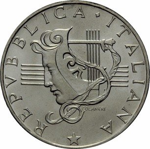 Italian Silver 500 Lira "European year of Music" 1985 KM# 117 ...