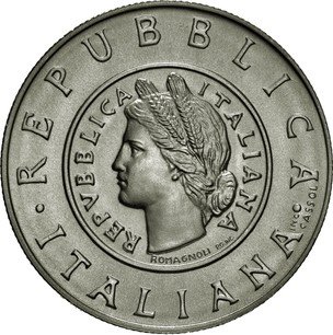 Italian Silver 1 Lira "Coin of 1946" 2001 KM# 219 | coinscatalog.NET