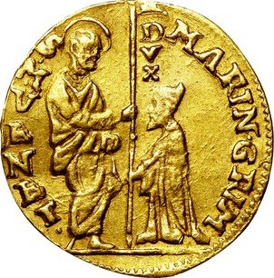 Zecchino de oro italiano "Marino Grimani" 1595-1605 MB# 305 ...