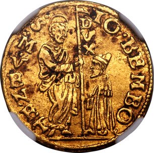 Italian Gold Zecchino "Giovanni Bembo" 1615-1618 KM# 75 | coinscatalog.NET