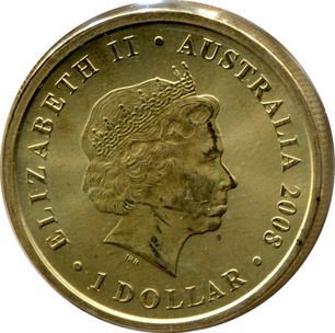 Australian 1 Dollar "Frilled-Neck Lizard" 2008 KM# 1170 | coinscatalog.NET