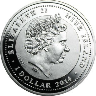 Niuean Silver 1 Dollar "German Shepherd Dog" 2014 | coinscatalog.NET